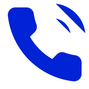 Icono de llamada telefónica y llamada azul