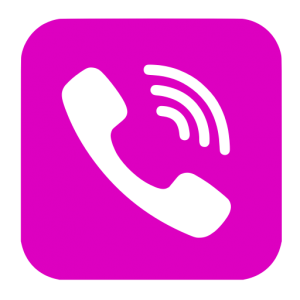 Pink call and phone call icon