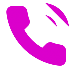 Pink call and phone call icon