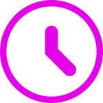Pink clock icon (png symbol)