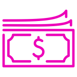 Icono de dinero rosa (símbolo PNG)
