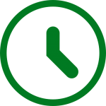 Icono de reloj verde (símbolo png)