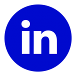 Linkedin blue round icon