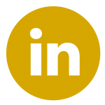 Linkedin yellow round icon