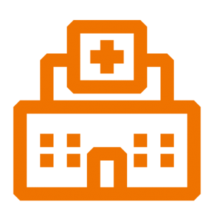 Orange medical hospital icon (png symbol)