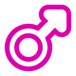 Male gender symbol: pink icon