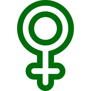 Female gender symbol: green icon