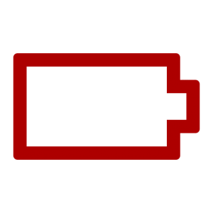 Red empty battery icon (png symbol)