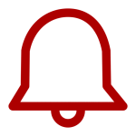 Icône de cloche de notification rouge (symbole png)