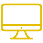 Yellow computer icon (png symbol)