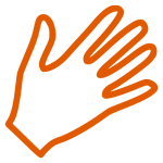 Orange hand icon (png symbol)