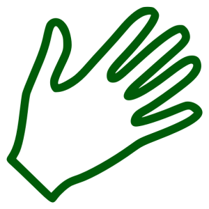 Green hand icon (png symbol)
