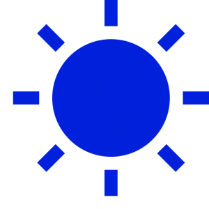 Icono de sol azul (símbolo png)