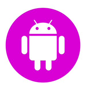 Android robot icon (png logo symbol) pink