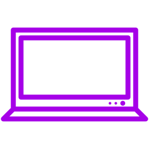 Purple computer symbol (png icon)