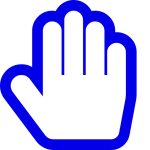 Blue hand symbol (png icon)