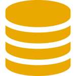 Yellow database icon (png symbol)