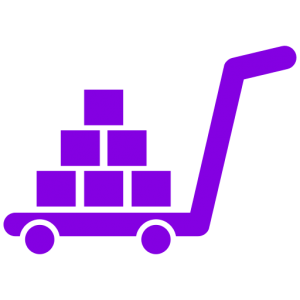 Purple delivery cart icon (png symbol)