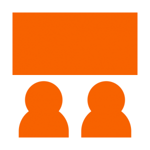 Icono de aula escolar (símbolo png) naranja