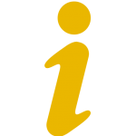 Yellow newsletter I icon (png symbol)