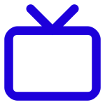 Blue TV / television icon (png symbol)