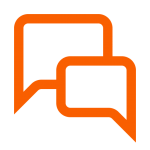 Orange message balloons symbol (png symbol) orange