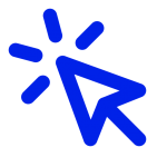 Símbolo de clic azul (símbolo png)