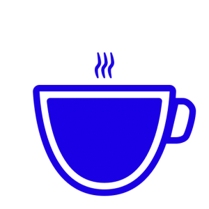 Icono de café azul (símbolo png)