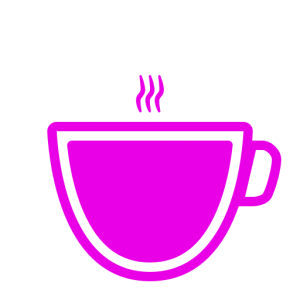 Pink coffee icon (png symbol)