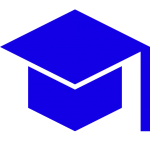 Blue education icon (png symbol)