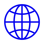 Blue world icon (png symbol)