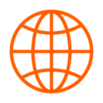 Orange world icon (png symbol)