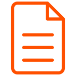 Orange file and document icon (png symbol)