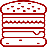 Burger icon (png symbol) red