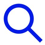 Ícone da lupa (símbolo png) azul