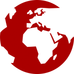 Red world symbol (png icon)