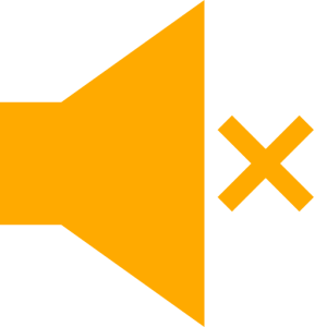Yellow mute speaker icon (png symbol)