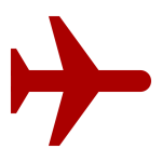 Red airplane icon (png symbol)