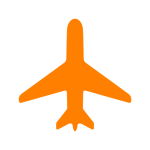 Avión y símbolo de viaje (icono png) naranja