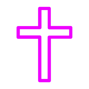 Icono de cruz y religión (símbolo png) rosa