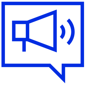 Icono de marketing azul (símbolo png)