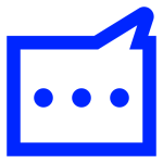 Comment and feedback icon (png symbol) blue