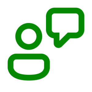 Icône de commentaires (symbole png) verte