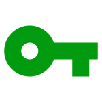 Símbolo de llave verde (icono png)