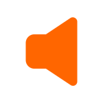 Orange speaker and sound icon (png symbol)
