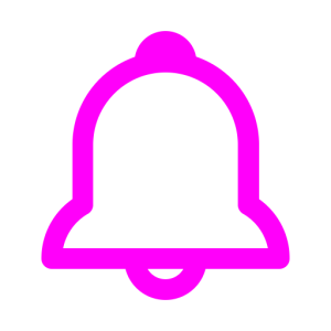 Bell and alert icon (png symbol) pink