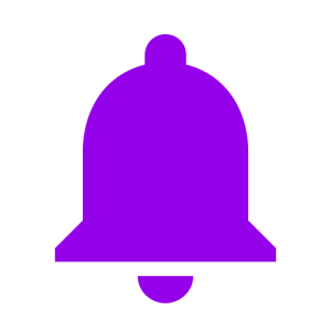 Icono de campana morada (símbolo png)