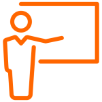 Training, course and conference icon (png symbol) orange