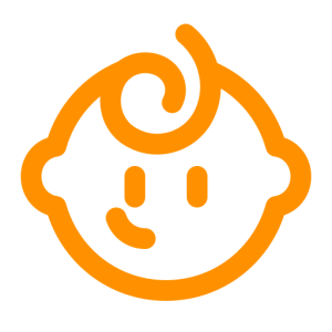 Baby symbol (png icon) orange