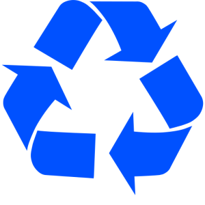 Icono azul de reciclaje y sostenibilidad (símbolo png)